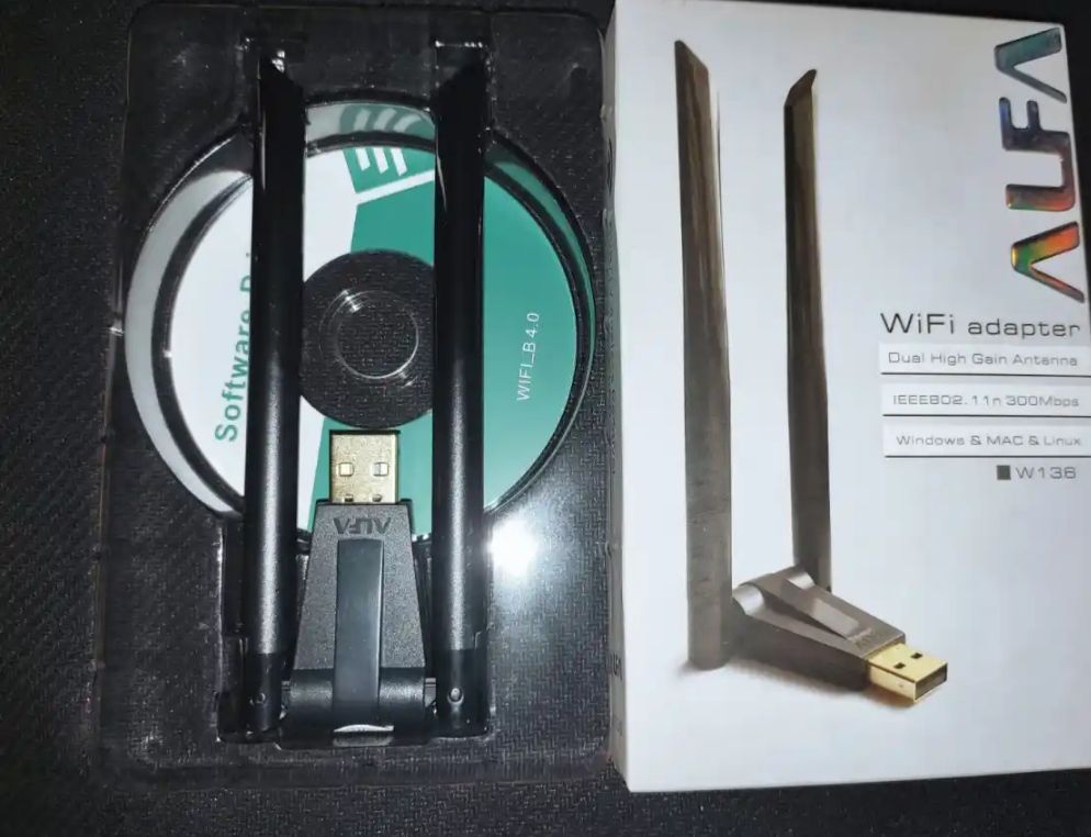 Alfa W136 WiFi Receiver / WiFi Adapter - Daul High Gain Antaenna - IEE802.11n - 300 Mpbswifi ...