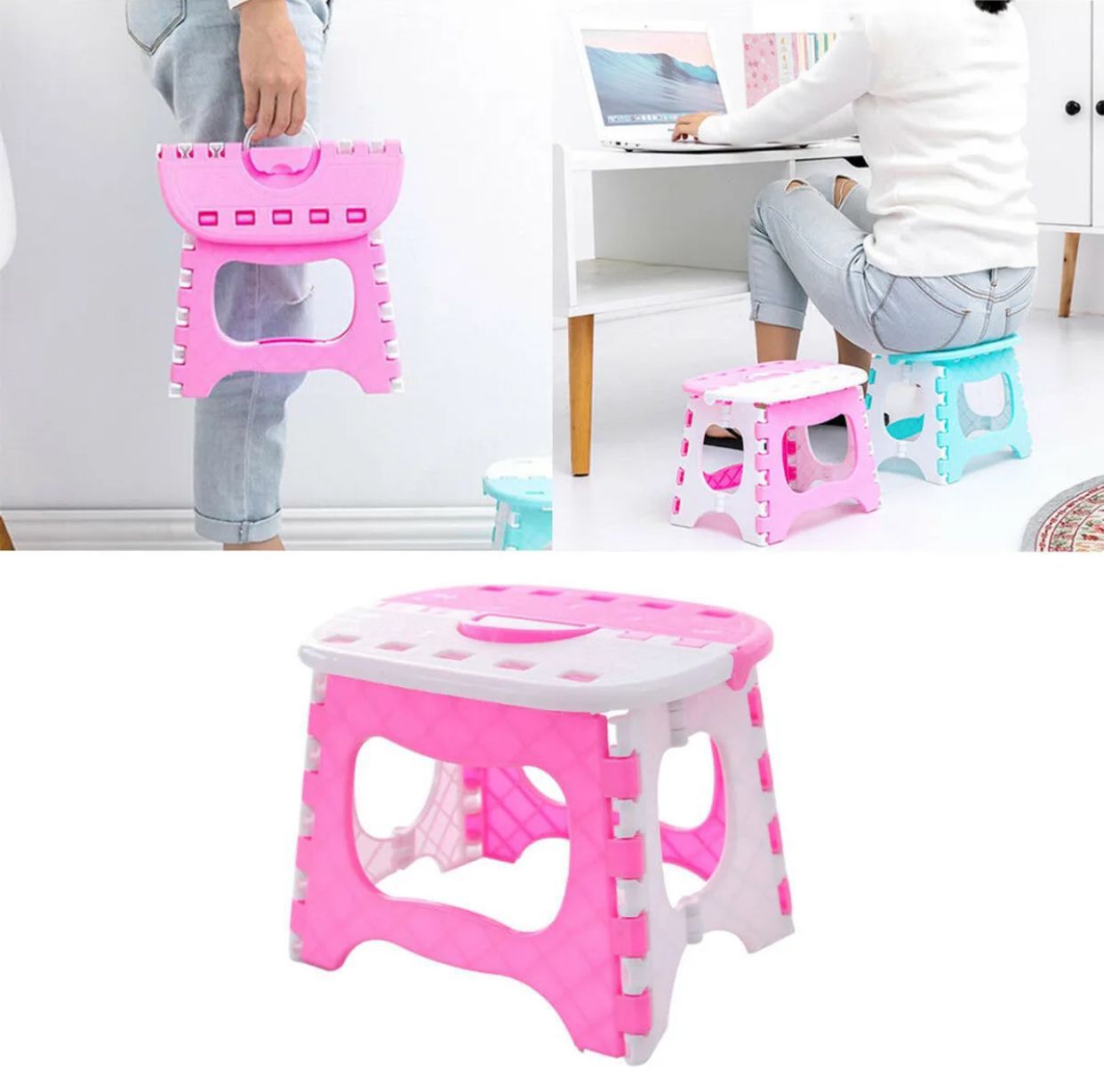 Little Cute Child Plastic Folding Step Stool multi purpose portable ...