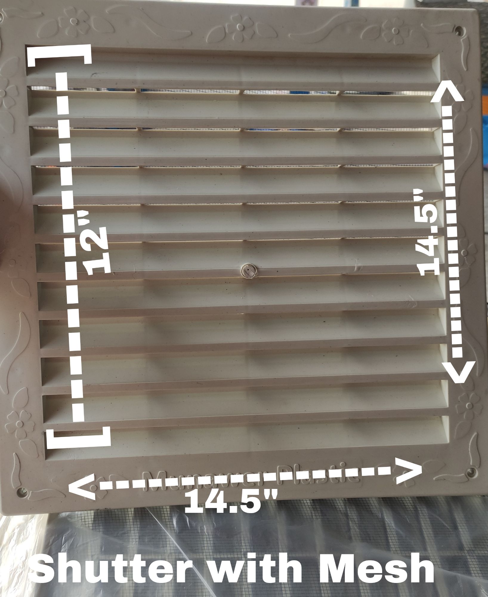 Exhaust jaali, 12" jaali, Wall shutter, Mesh shutter. Exhaust cover ...