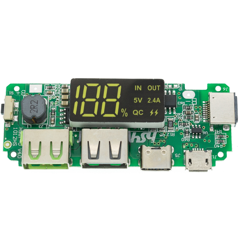 LED Dual USB 5V 2.4A Micro/Type-C USB Mobile Power Bank 18650 Charging Module Lithium Battery ...