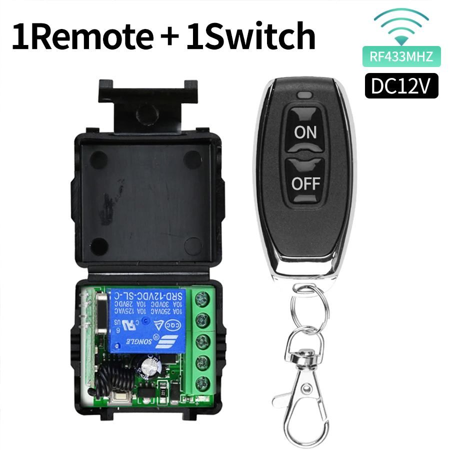 433Mhz Remote Control Wireless Switch DC 12V 1CH RF 10A Relay Receiver ...