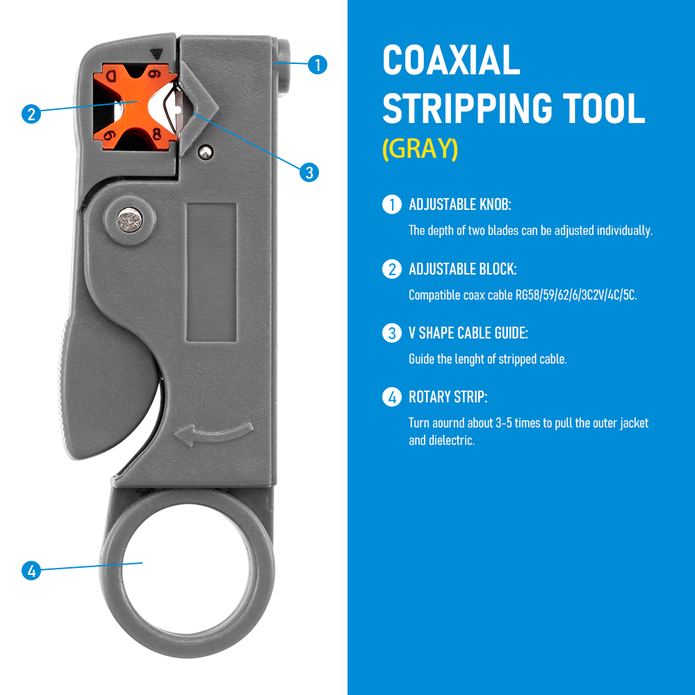 Multifunctional Coaxial Cable Stripper Wire Stripper Network Wire ...