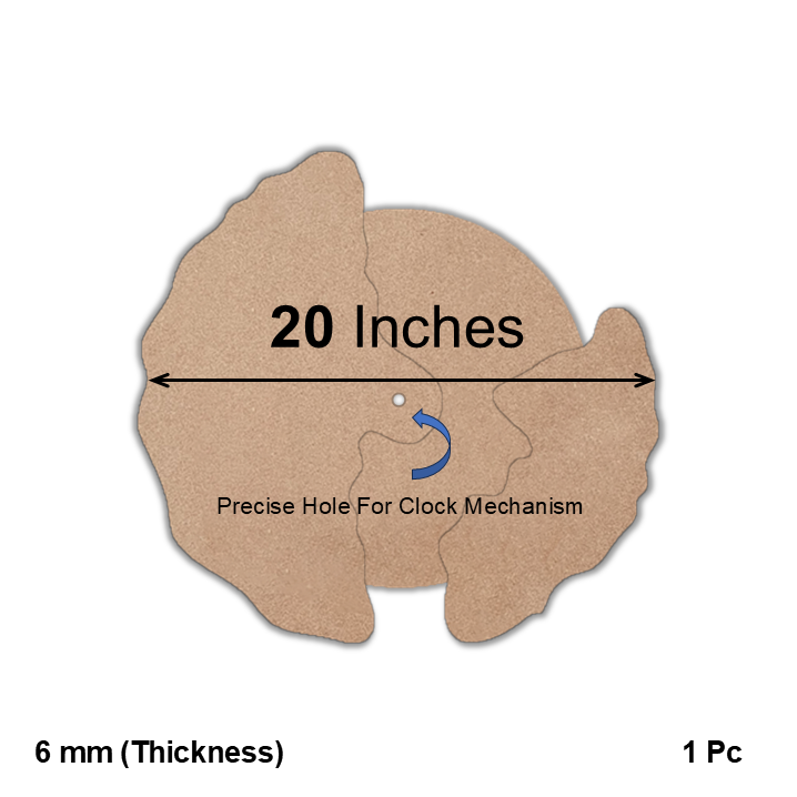 MDF Clock Base | 20 Inch Diameter | 6mm Thick MDF Clock Base for Resin ...