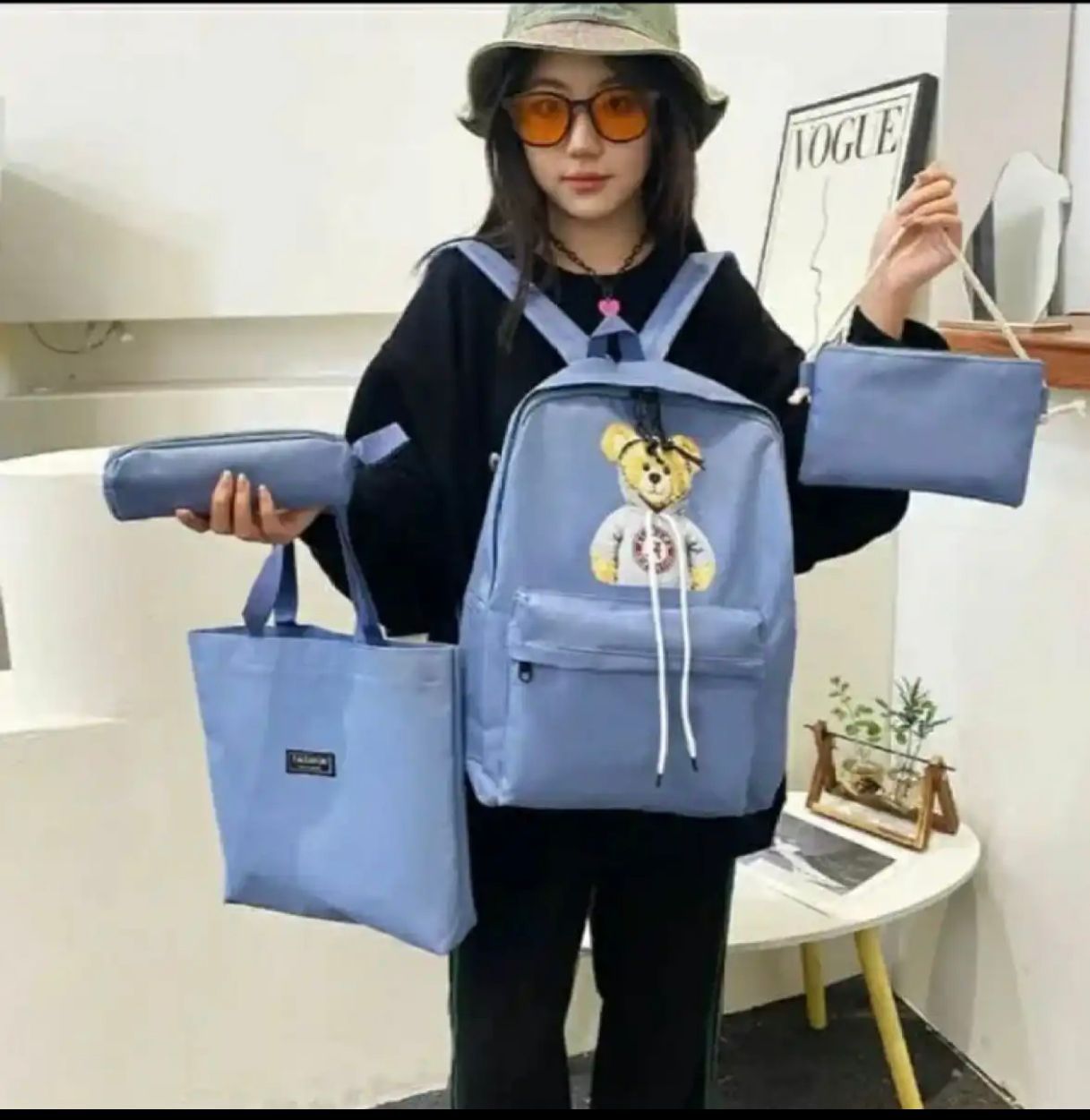 girls ,4pcs college bag | Daraz.pk