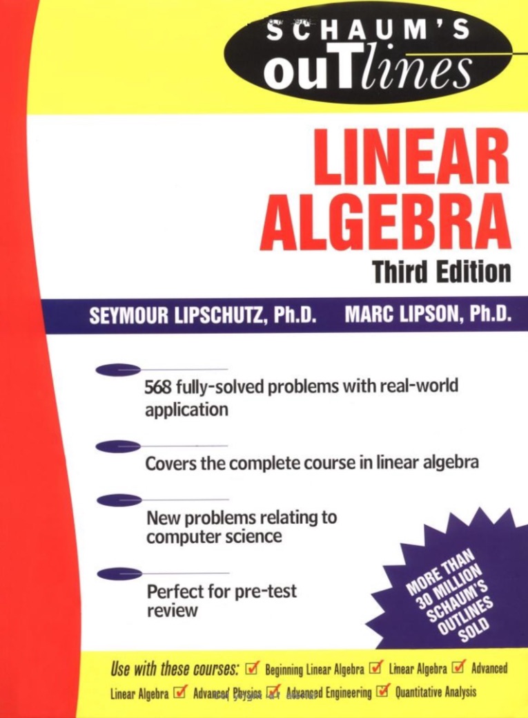 Schaum’s outline Linear Algebra Third Edition | Daraz.pk