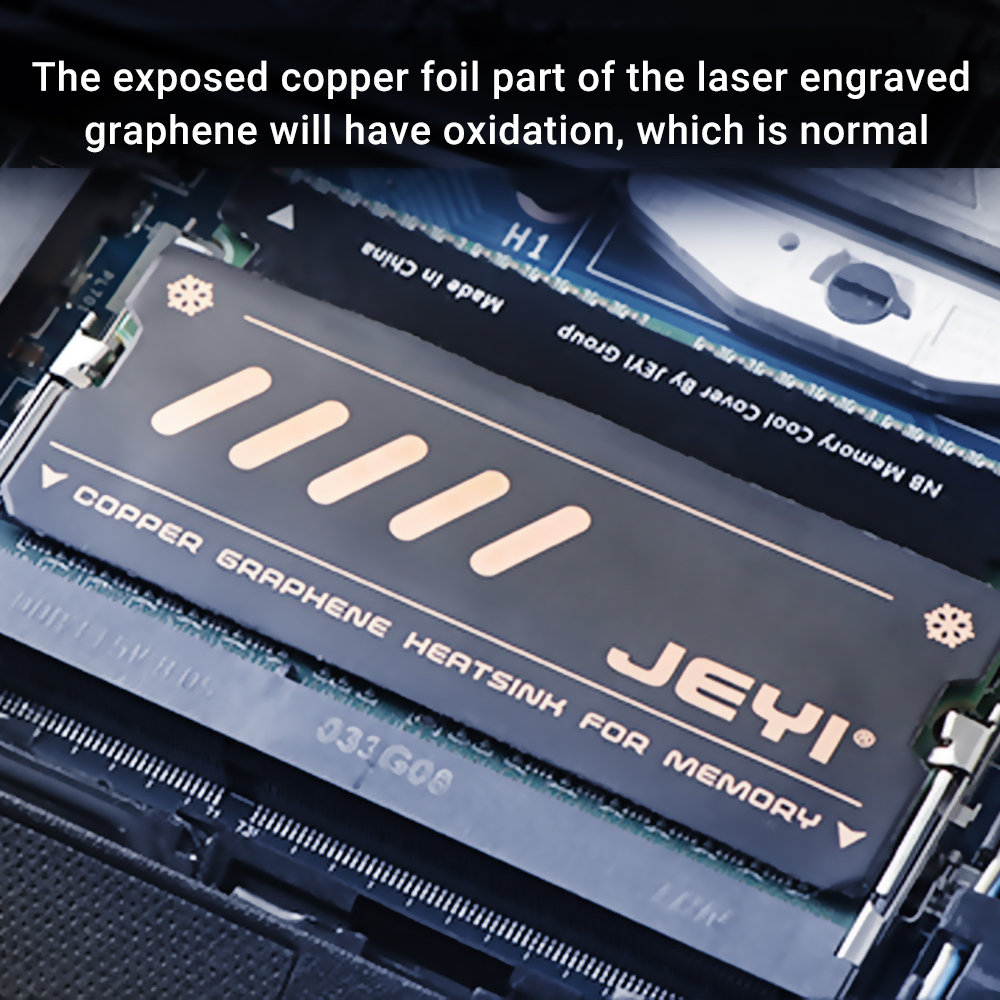 JEYI Graphene Laptop RAM Heatsink, Dual-Layer Graphene and Copper Foil Design Cooler Memory ...