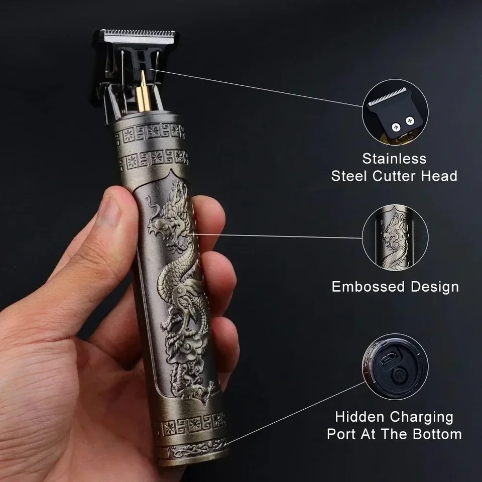 VINTAGE dragon T9 metal RECHARGEABLE Electric Hair CLIPPER Cutting ...