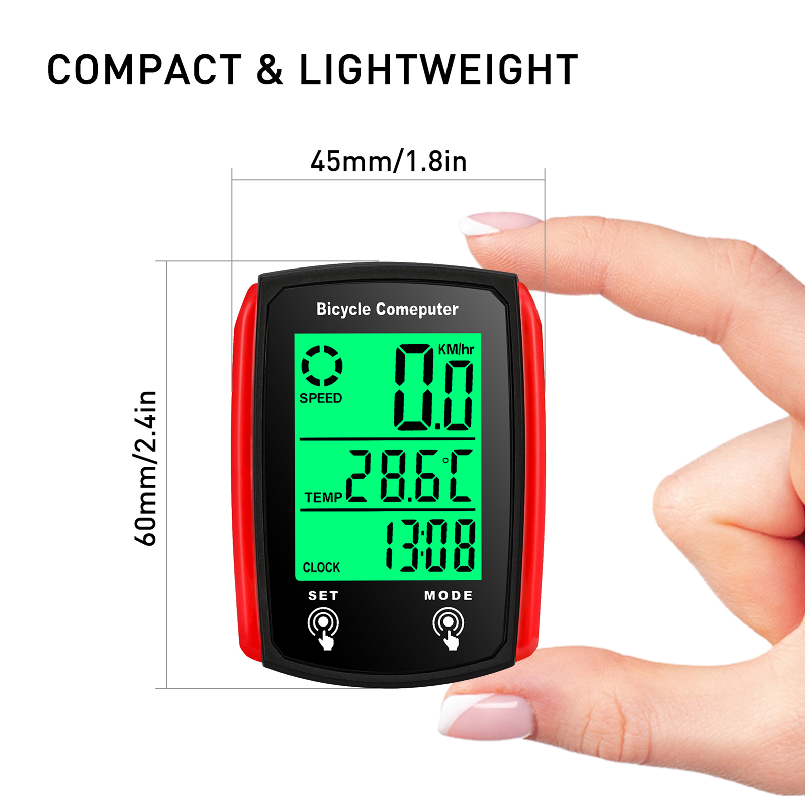 Wired Bike Computer 19 Functions Touch Bike Speedometer Odometer ...