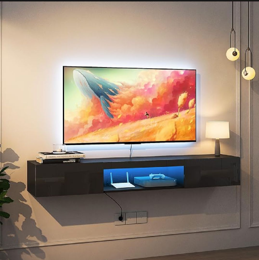 Led tv shelf 42-60 Inches Wall mounted Lcd racks Wall Mounted Media ...