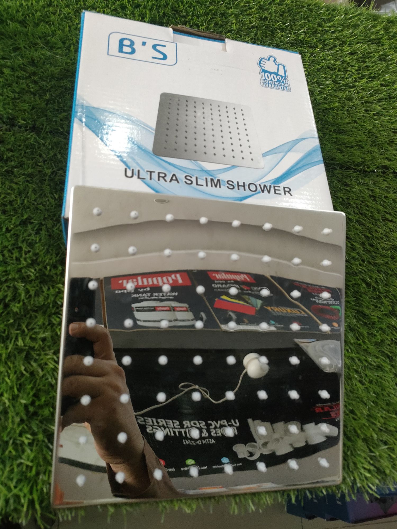 rain shower head stainless steel 8inch square high pressure | Daraz.pk