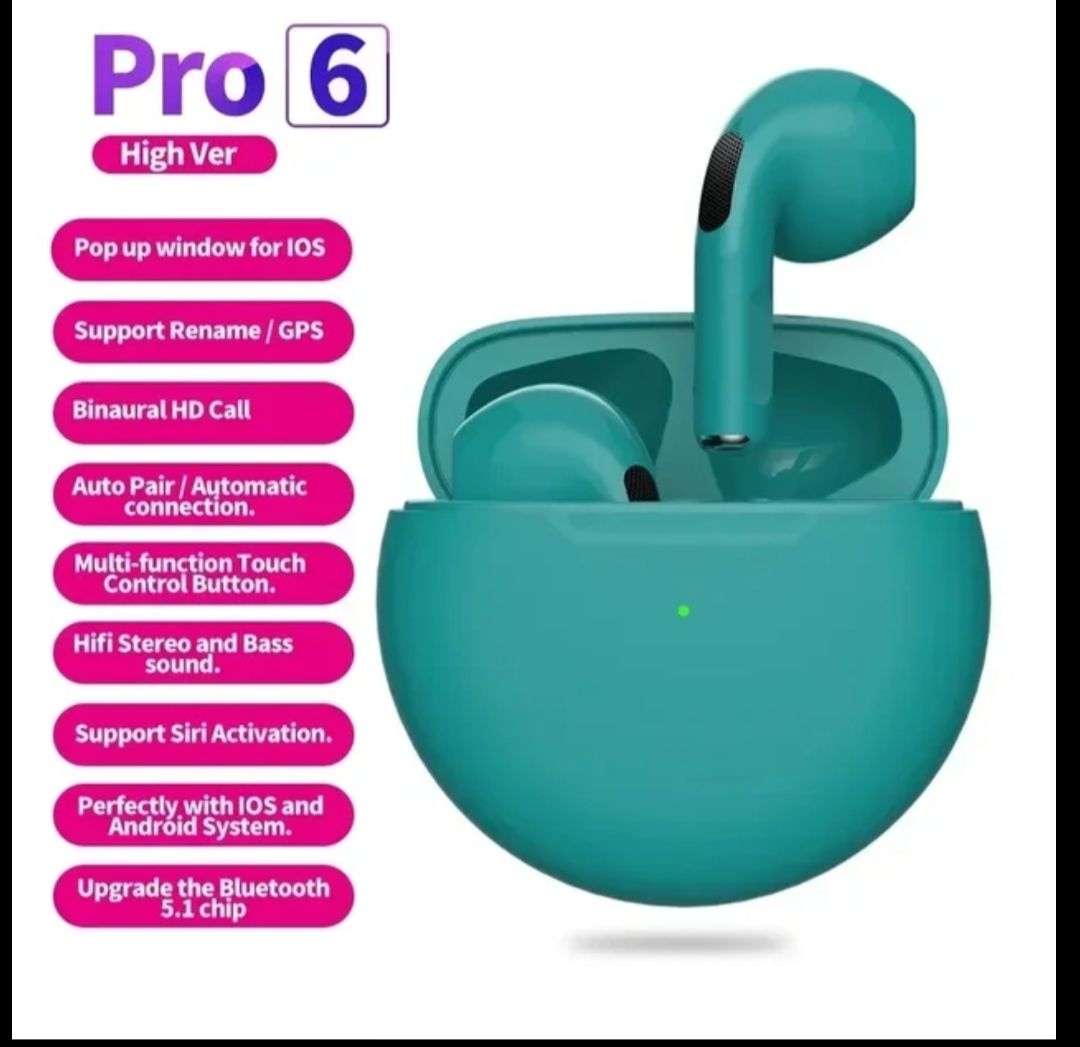 Air Pro 6 Airpods (Box Packing) TWS Wireless Bluetooth 5.0 Earphones ...