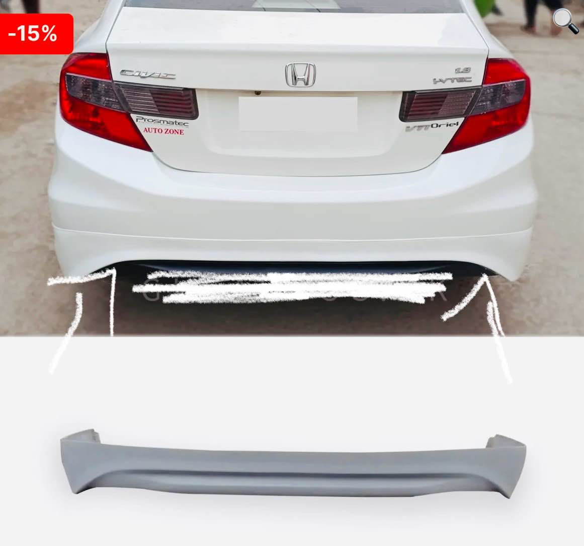 Civic Rebirth back Body Kit – Model 2012-2015 | Car Sports | Daraz.pk