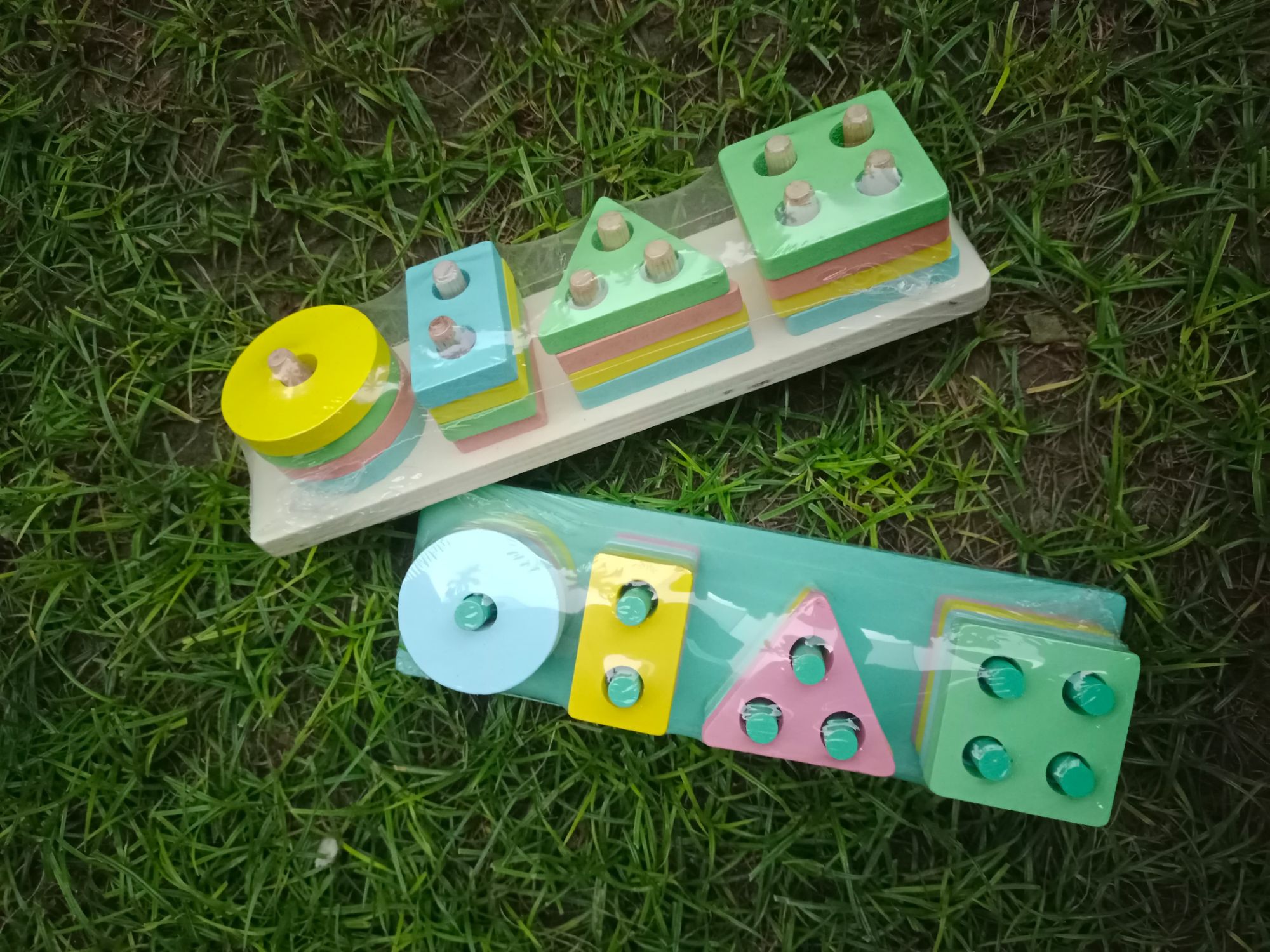 Wooden Geometric Shape Sorter for toddlers (5 Shape-21 Pcs Set & 4 ...