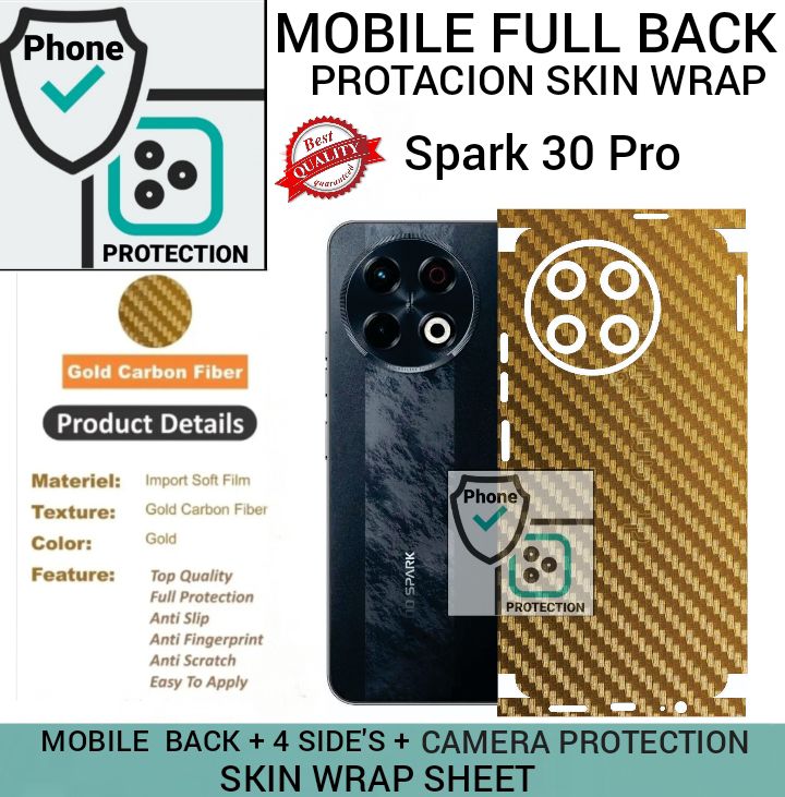 TECNO SPARK 30 PRO FULL BACK 360 premium Protection Skin Wrap with ...