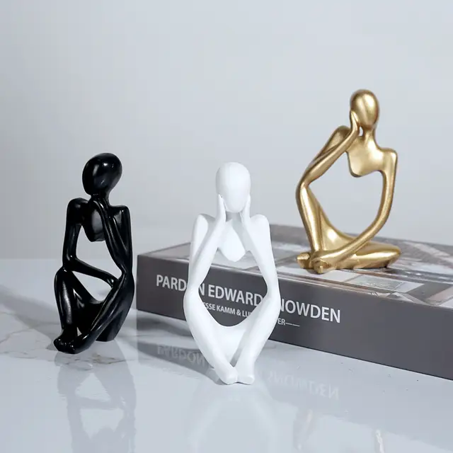 Gold And Black Thinking Mannequins Figure | Home Decor | Resin Thinking ...