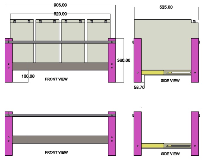 Tall Tubular 4 Batteries Rack, Modular Battery Rack | Daraz.pk