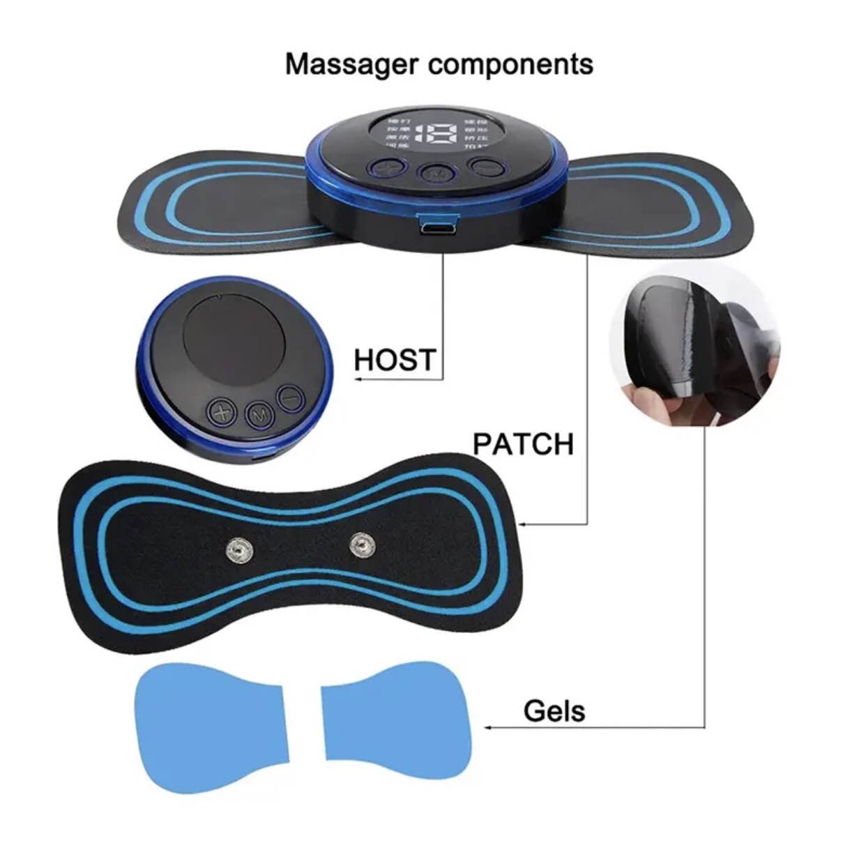Mini Body Massarger pulse Neck pain Relief Ems Butterfly Body Massarger ...