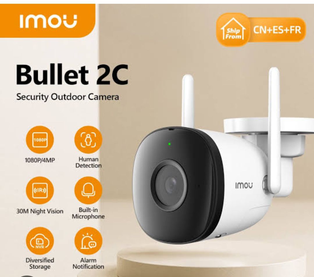 Imou Bullet2C 2MP Night Vision Built-in Mic Human Detection IP67 ...