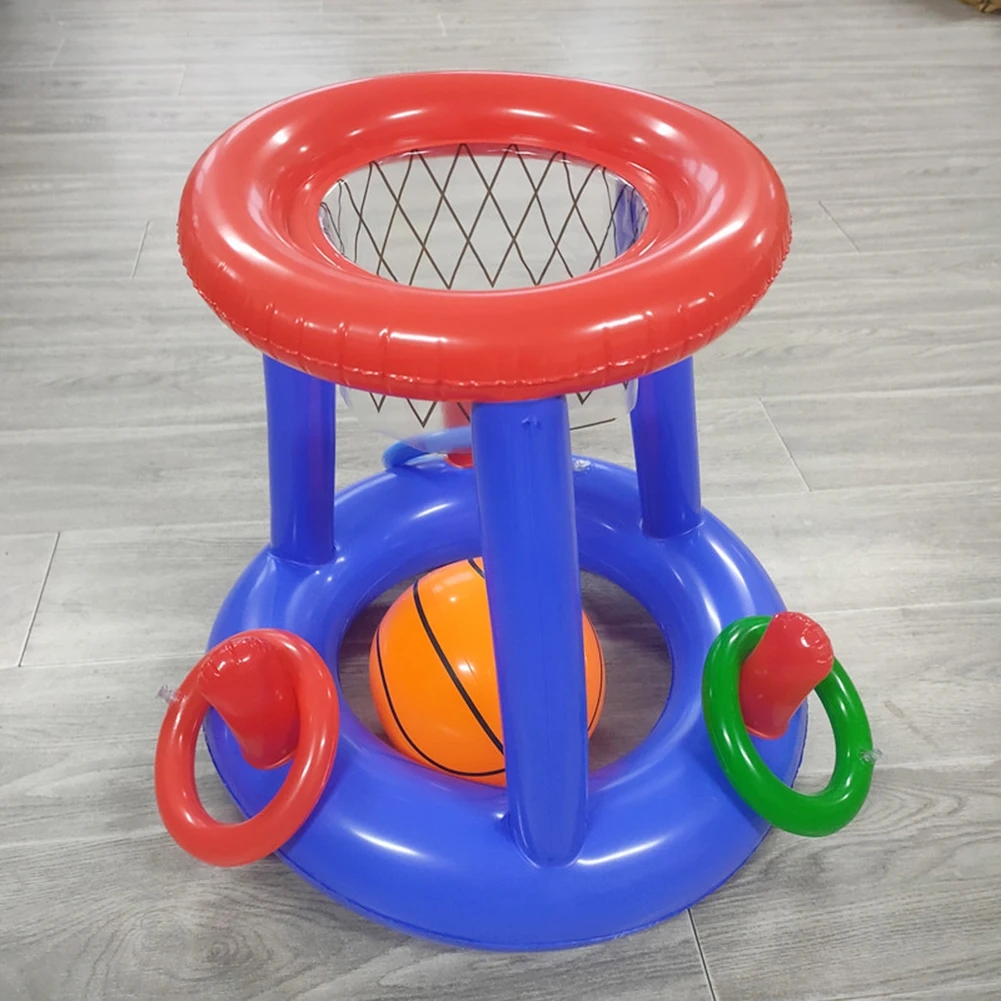 Inflatable Ring Throwing Ferrule Game Floating Basketball Hoop ...