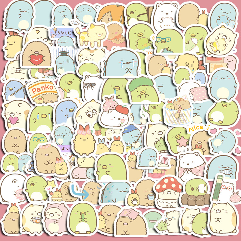 100pcs Cute animals Materials Sticker Kids Diy Tool Computer Stickers ...