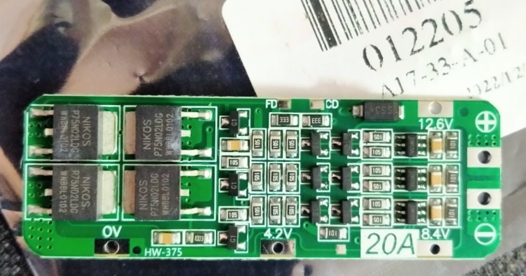 original 3S 20A Bms 18650 lithium ion battery protection circuit board ...