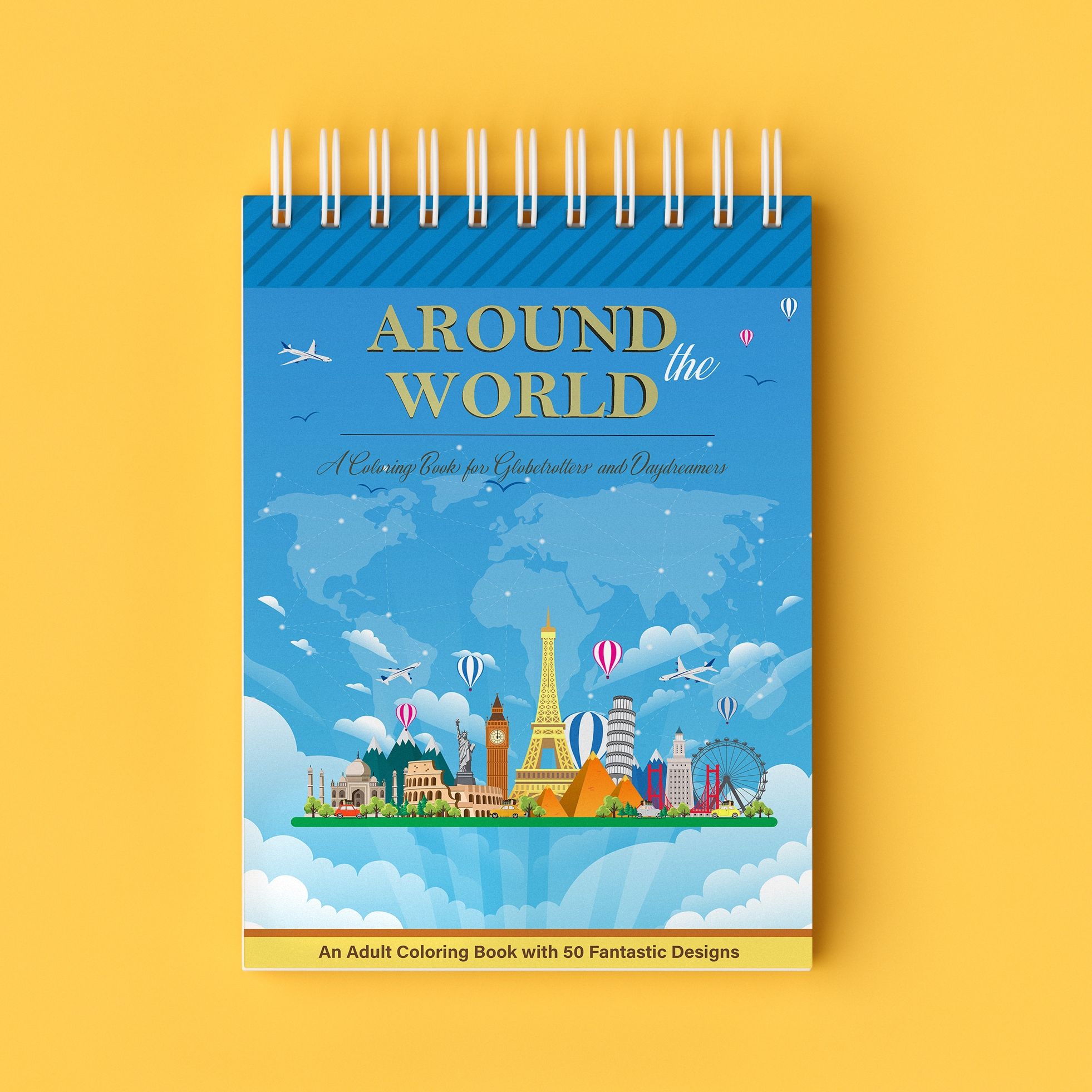 Coloring Book for Kids and Adults- Spiral Ring Binding (A4 Size and 50 ...