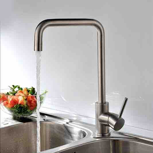 Kitchen Faucet in Stainless Steel Double Hot & Cold Points Faucet with ...
