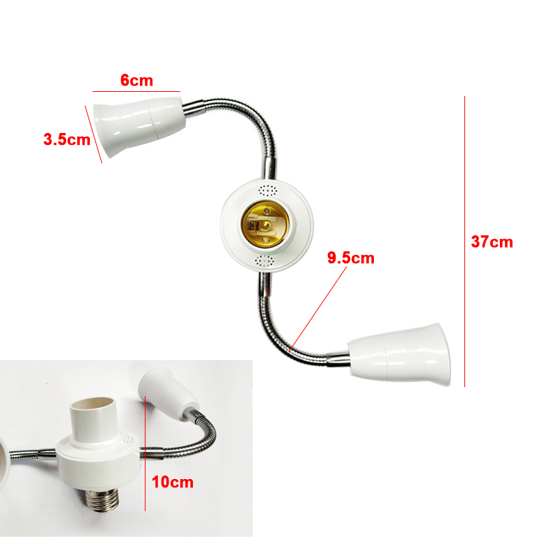 E27 multi head flexible tube LED universal conversion lamp head double ...