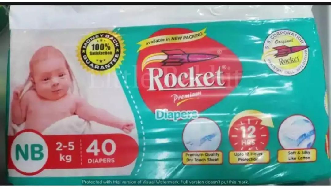 Rocket premium Diaper New Born Baby 2to5 kg 40 pes 1 pack | Daraz.pk