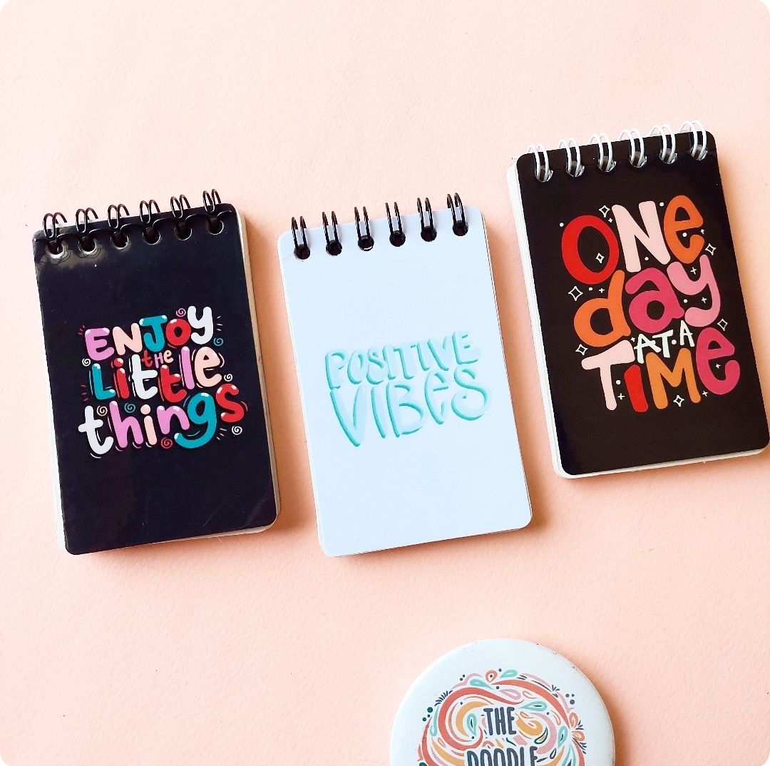Set of 3 Inspiring Quotes Mini Notepads Pocket Notepad Small Blank ...