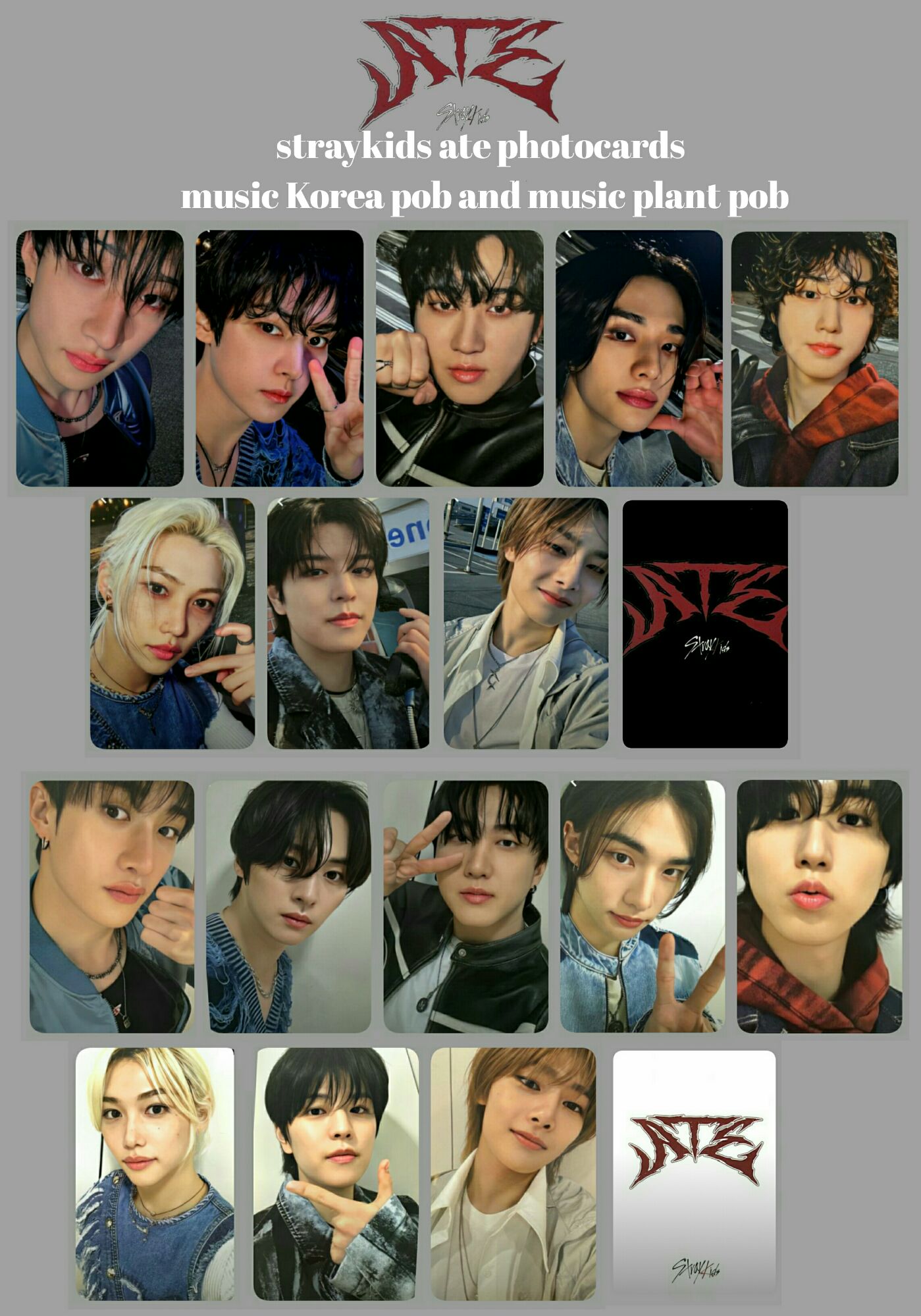 stray kids ate music Korea pob and music plant pob version photocards ...