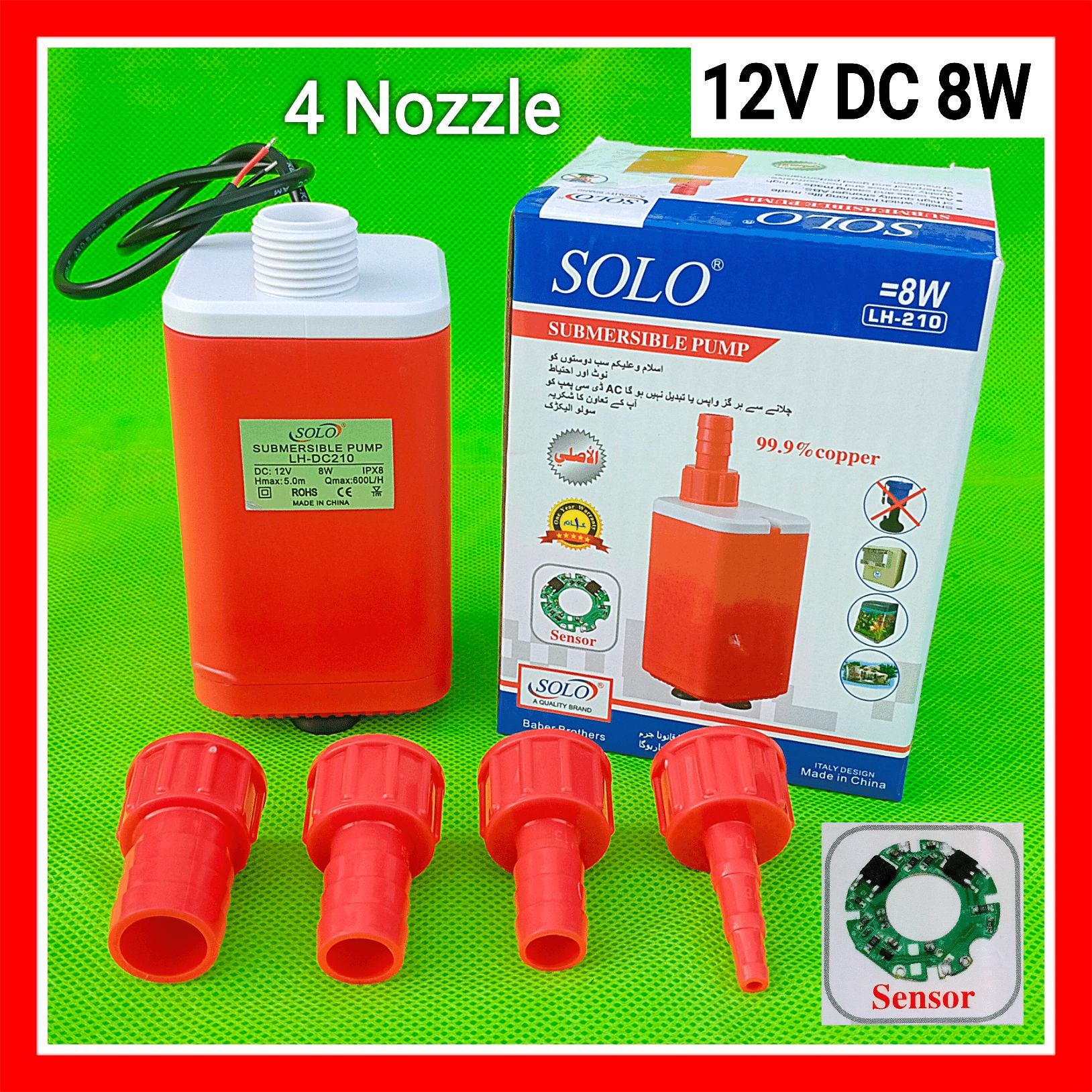 SOLO DC 12V Solar Water Pump DC Submersible Pump Air Cooler Pump 8 ...