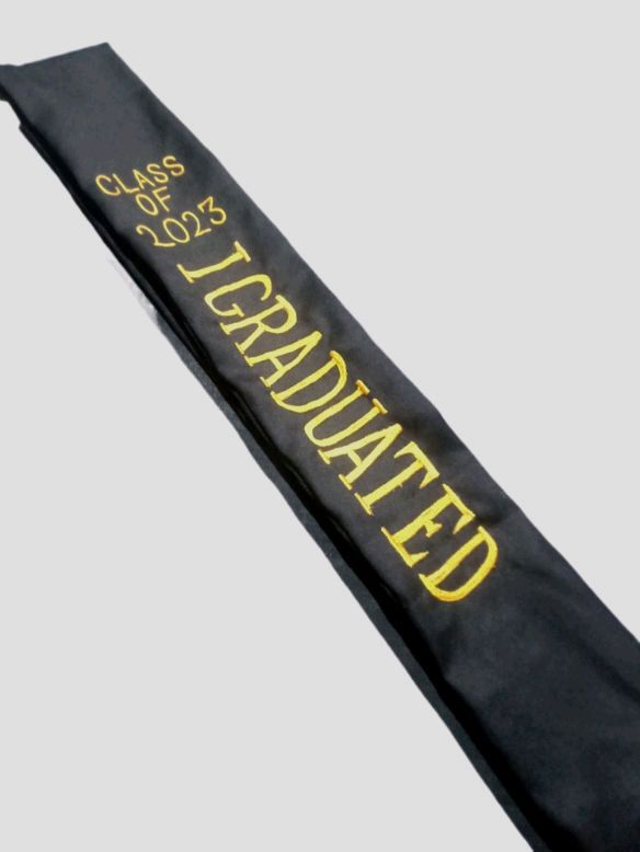 Graduation sash/slash black sach golden embroidered | Daraz.pk