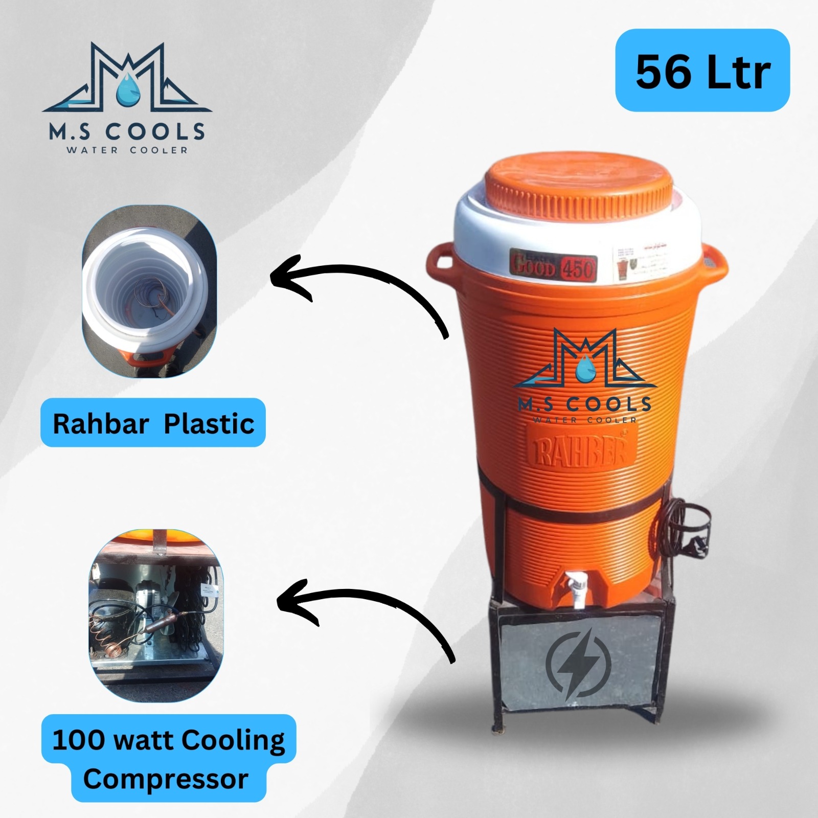 56 liter Electric water cooler/ plastic body / Rahbar cooler / water ...