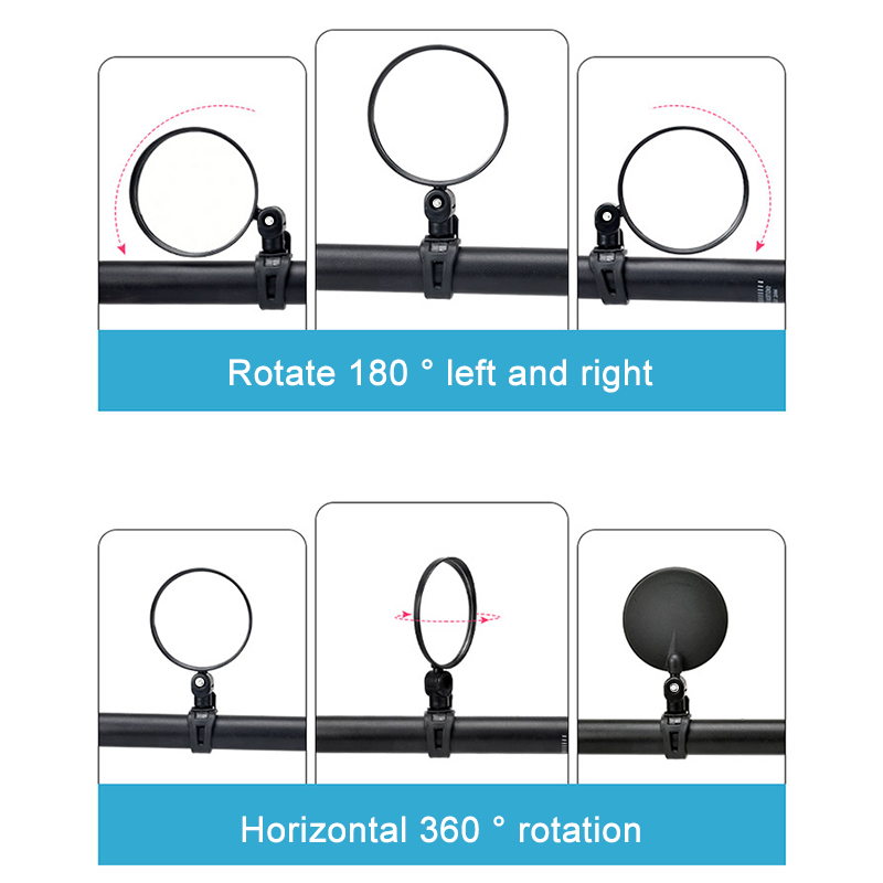 X-TIGER Universal Bicycle Rearview Mirror Adjustable Rotate Wide-Angle ...