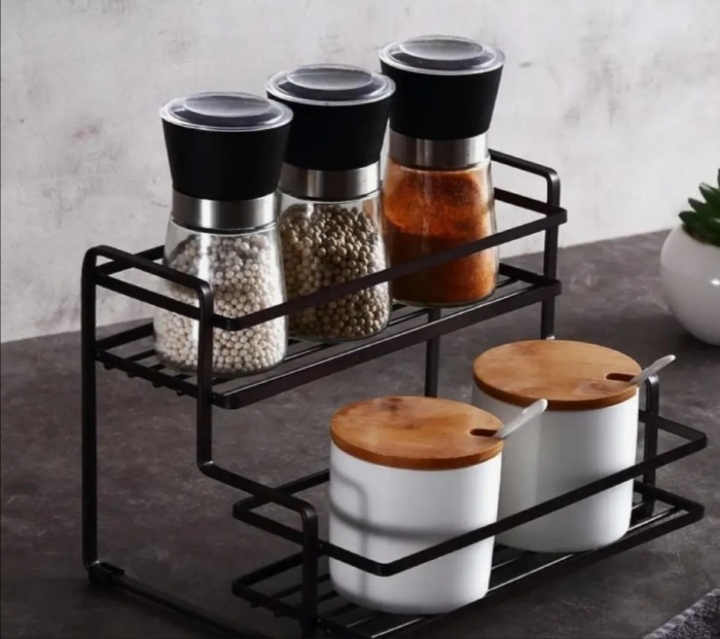 spice rack jar stand 2 layer two tier organizer kitchen organiser jar ...