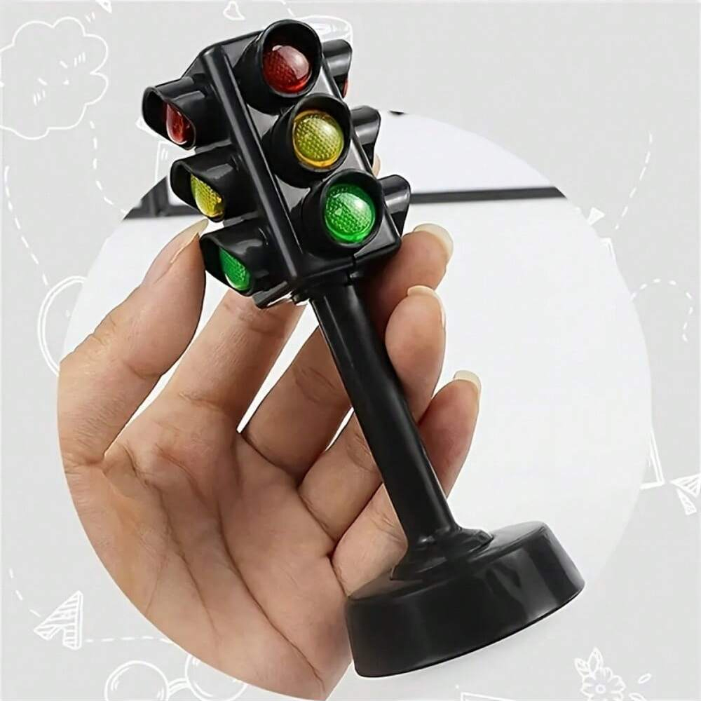 For Kids 28 Pcs Mini Traffic Signs Mini Cones Traffic Light Lamp Street ...