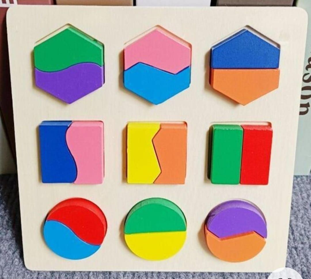 Wooden Shapes Toy Set Teaching Tool Early Educational Playing Children ...