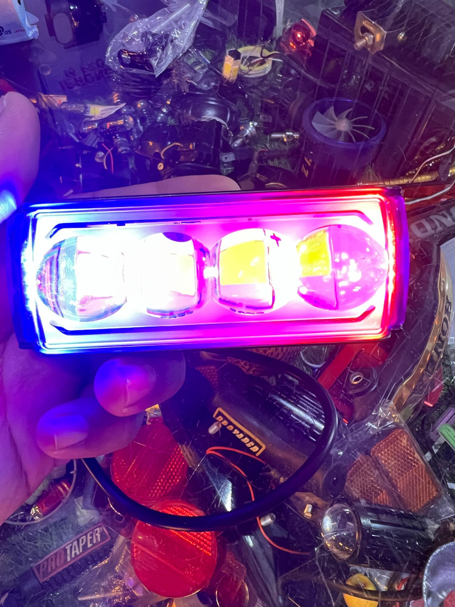 1 Pcs Bike Light four Lens Projector Driving LED Fog Work Light 4 Color ...