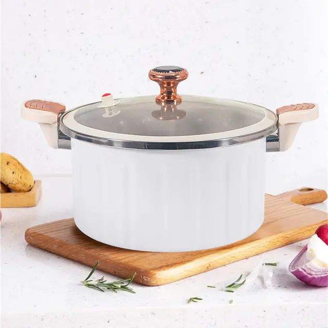 Pressure Cooker, Non-stick Enamel Micro Pressure Cooker, with Lid ...