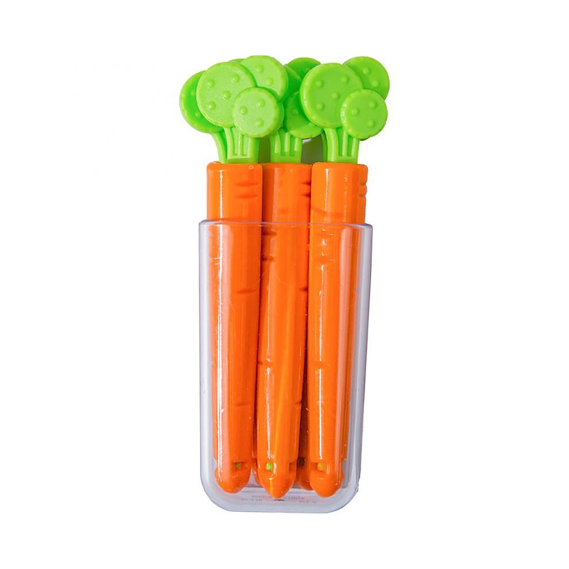 5pcs Bag Clips Portable Food Snack Bag Sealing Clamp Carrot Shape Food ...