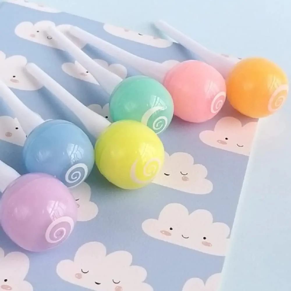 Cute Mini Highlighter Pen Lollipop Shape Fluorescent Marker Pens School ...