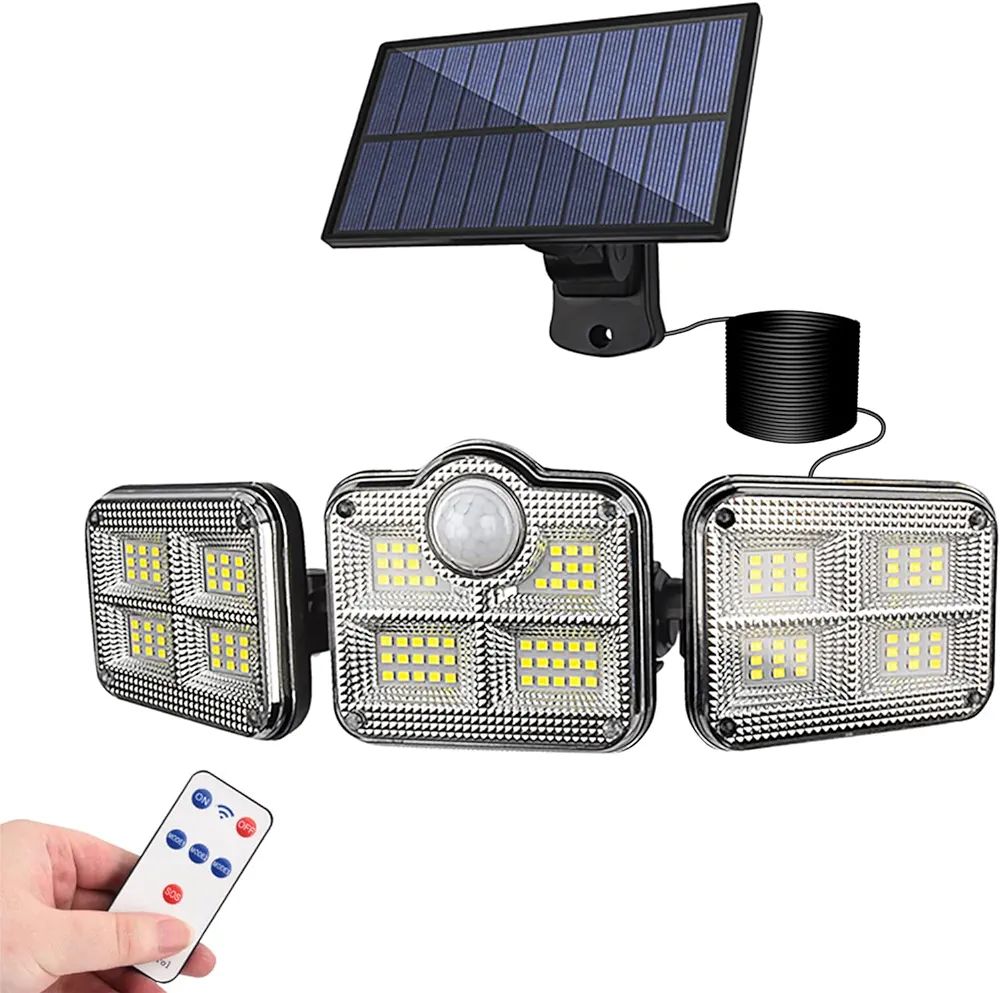 Solar Sensor Light rechargeable with remote control and Solar panel ...