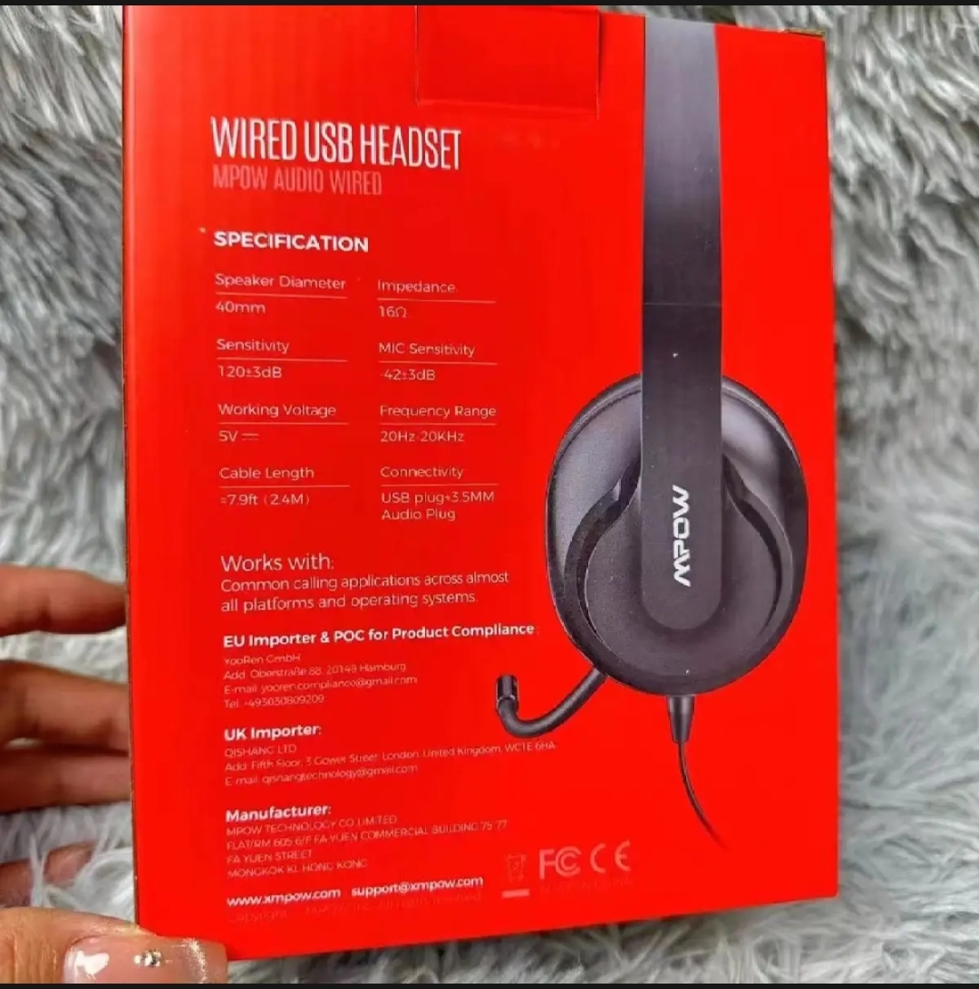 Mpow 224 Computer Headset 3.5mm USB Wired Headphone with Retractable ...