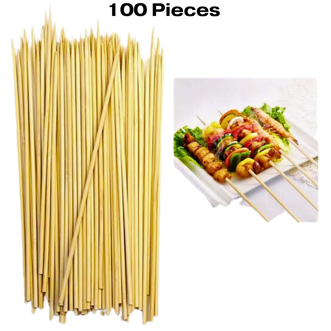 Bamboo stick 10 inches 100 pieces bamboo bbq skewers stick chicken ...