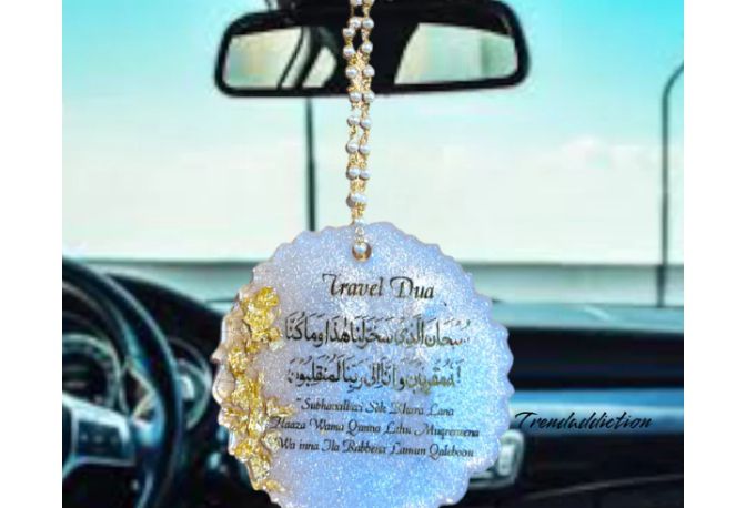 Resin Car Hanging With Travel dua(in all colors) | Daraz.pk