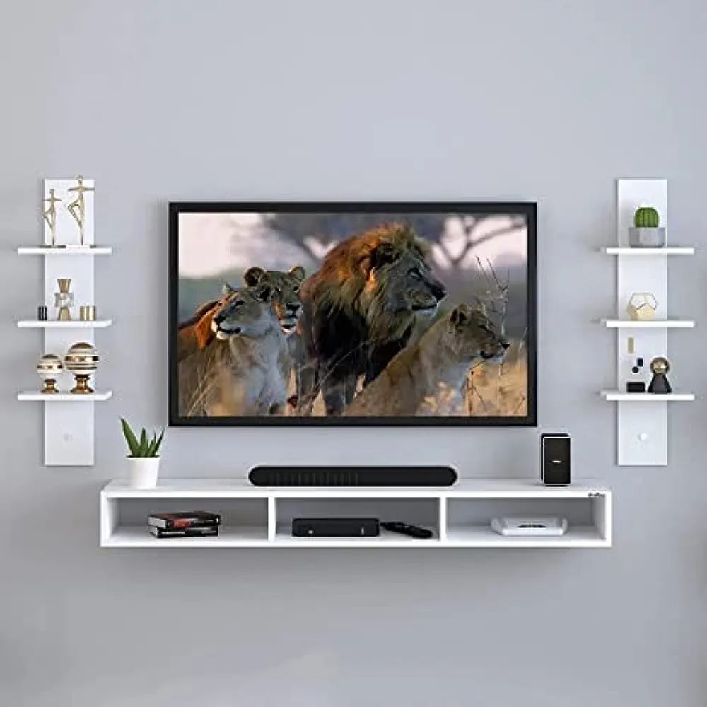 Led tv shelf Wall mounted Lcd racks Wall Mounted Media Console Floating ...