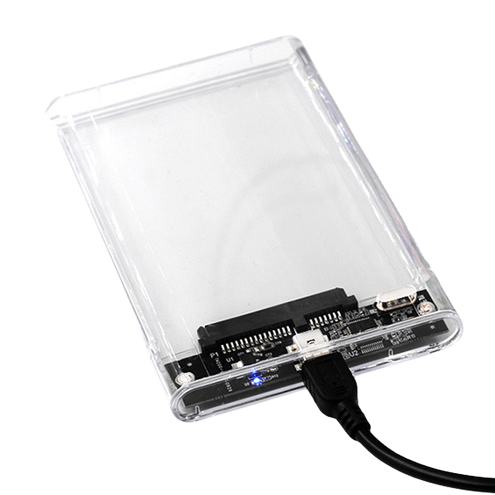 2.5 Inch HDD SSD Enclosure Transparent Solid State Drive Box USB 2.0 ...
