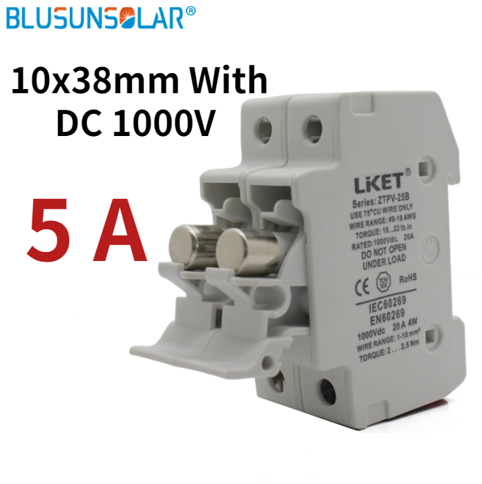 LEADER SOLAR 1 Set 2P Parallel Fuse Holder 10*38mm with DC 1000V 2A-32A ...