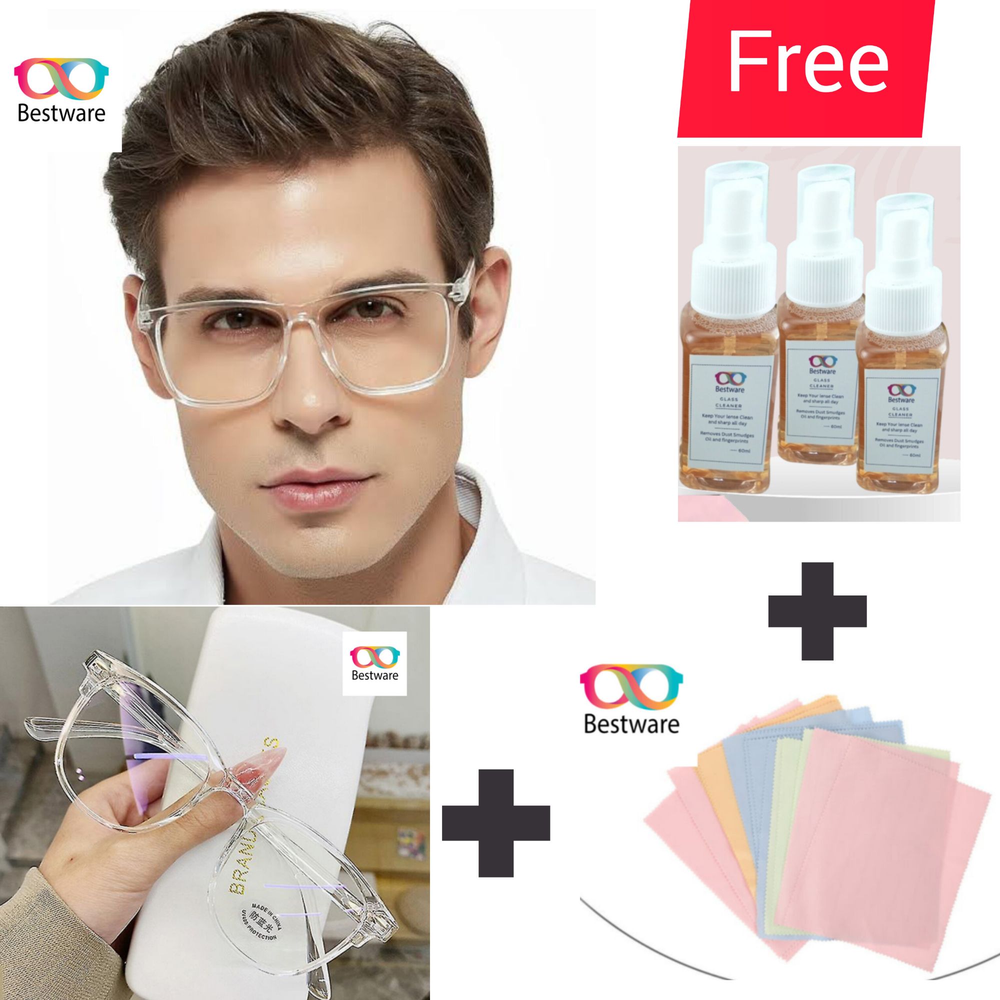 Transparent Computer glasses | Antiglare UV protection glasses | Screen ...